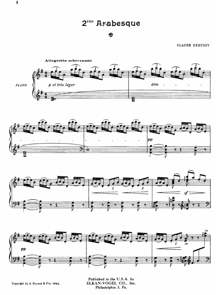 Debussy Arabesque 2 Durand | PDF