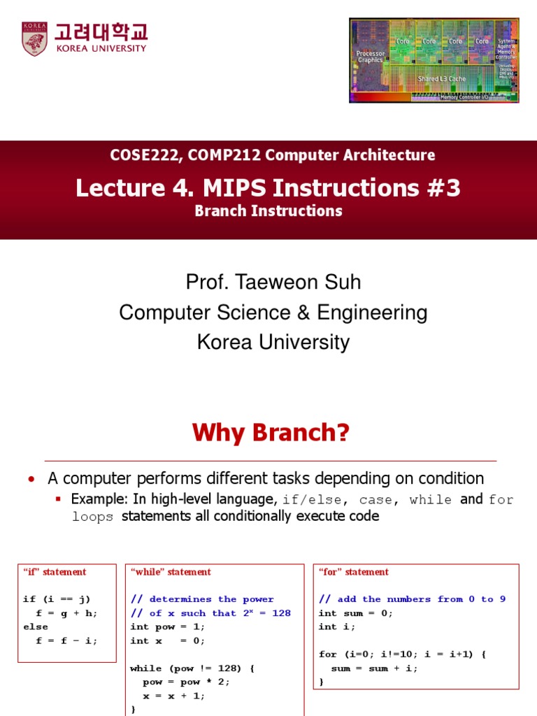 CA Lec4 Chap2 MIPS Instructions 3 | PDF | Variable (Computer Science) | Subroutine