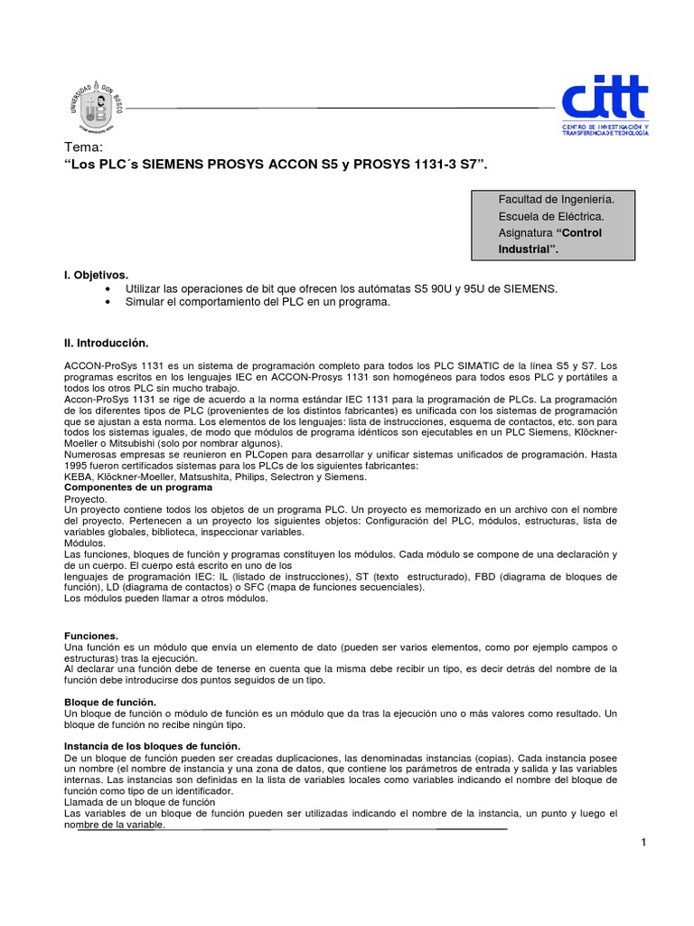 Guia Prosys | PDF | Comillas | Controlador lógico programable