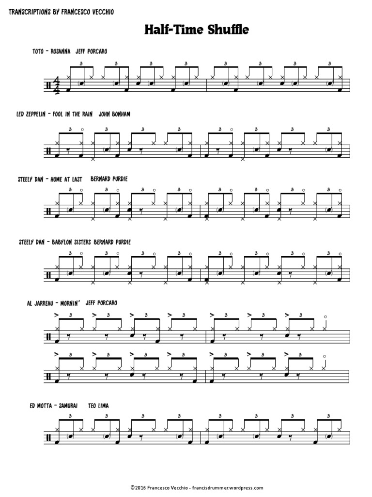 Half-Time Shuffle | PDF | Musical Compositions | Drumming