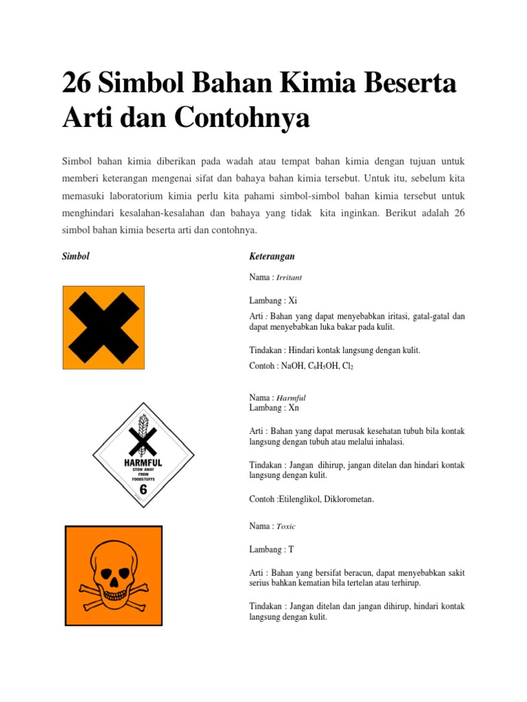 Simbol Kimia: Arti dan Contoh | PDF