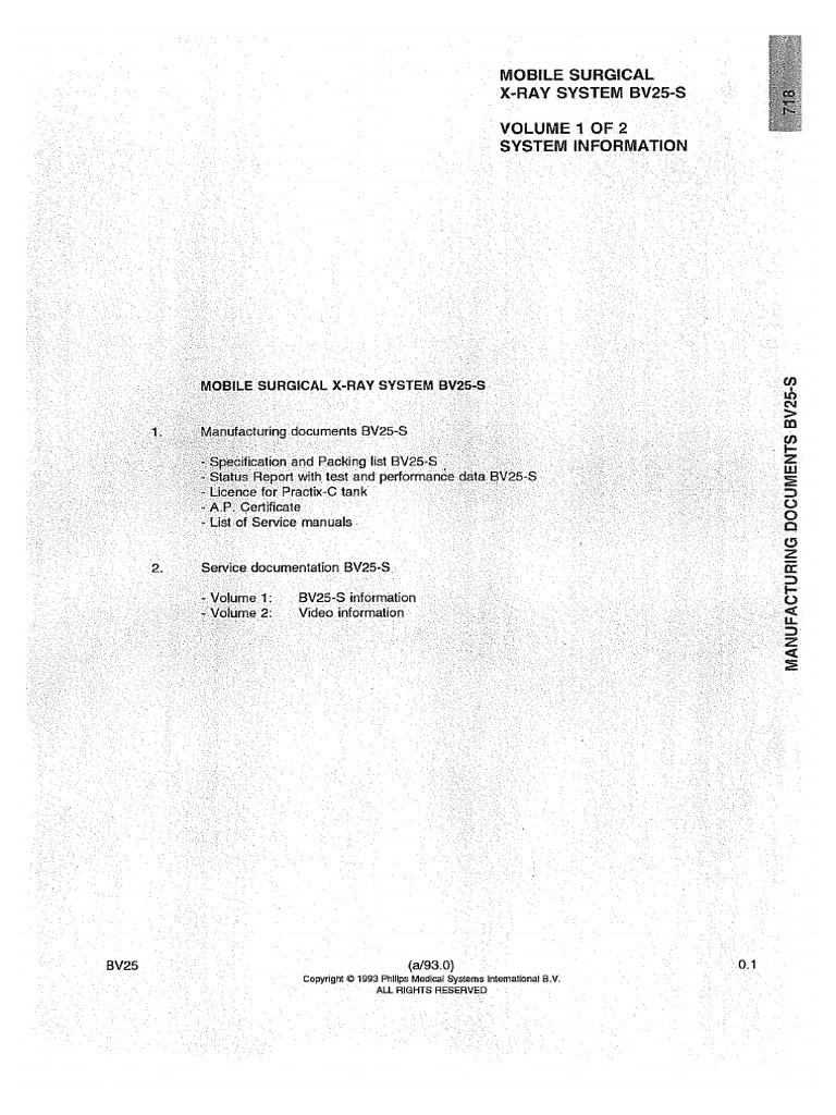 Philips BV-25 S - Check List PDF | PDF