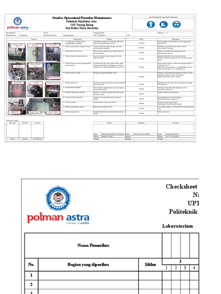 SOP Maintenance CNC Turning Takang | PDF