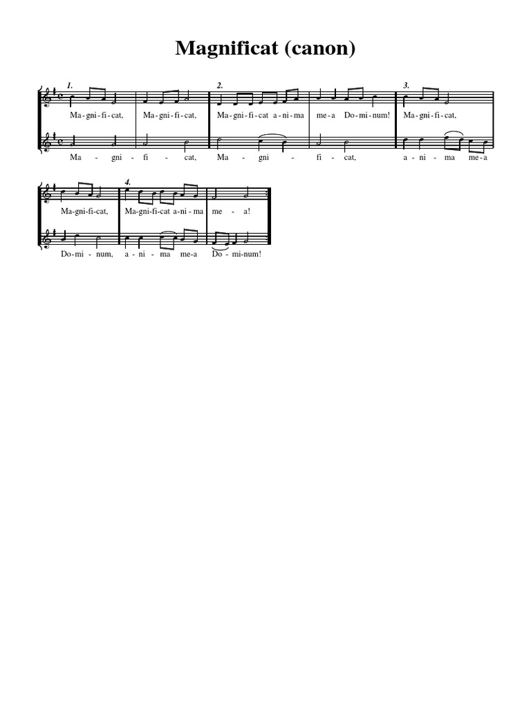 Magnificat de Taize - Canon | PDF