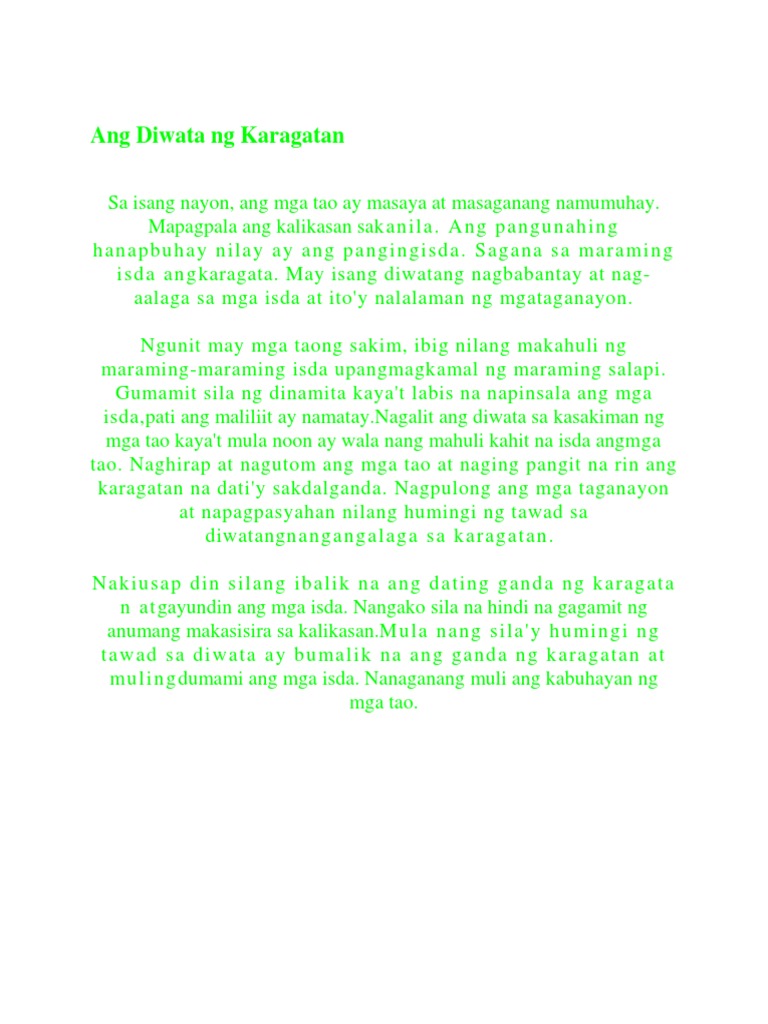 Ang Diwata NG Karagatan | PDF