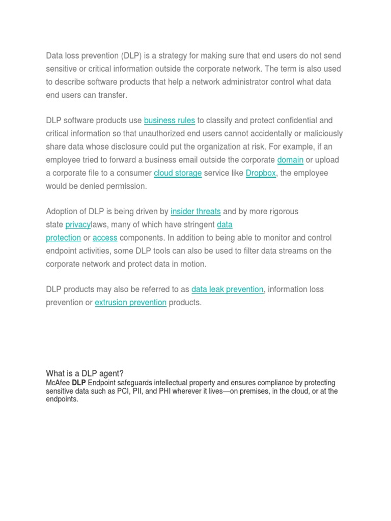 Data Loss Prevention | PDF | Cyberwarfare | Security