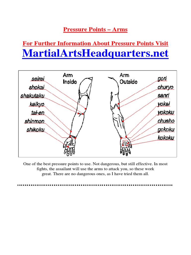 Pressure Points - Arms PDF | PDF