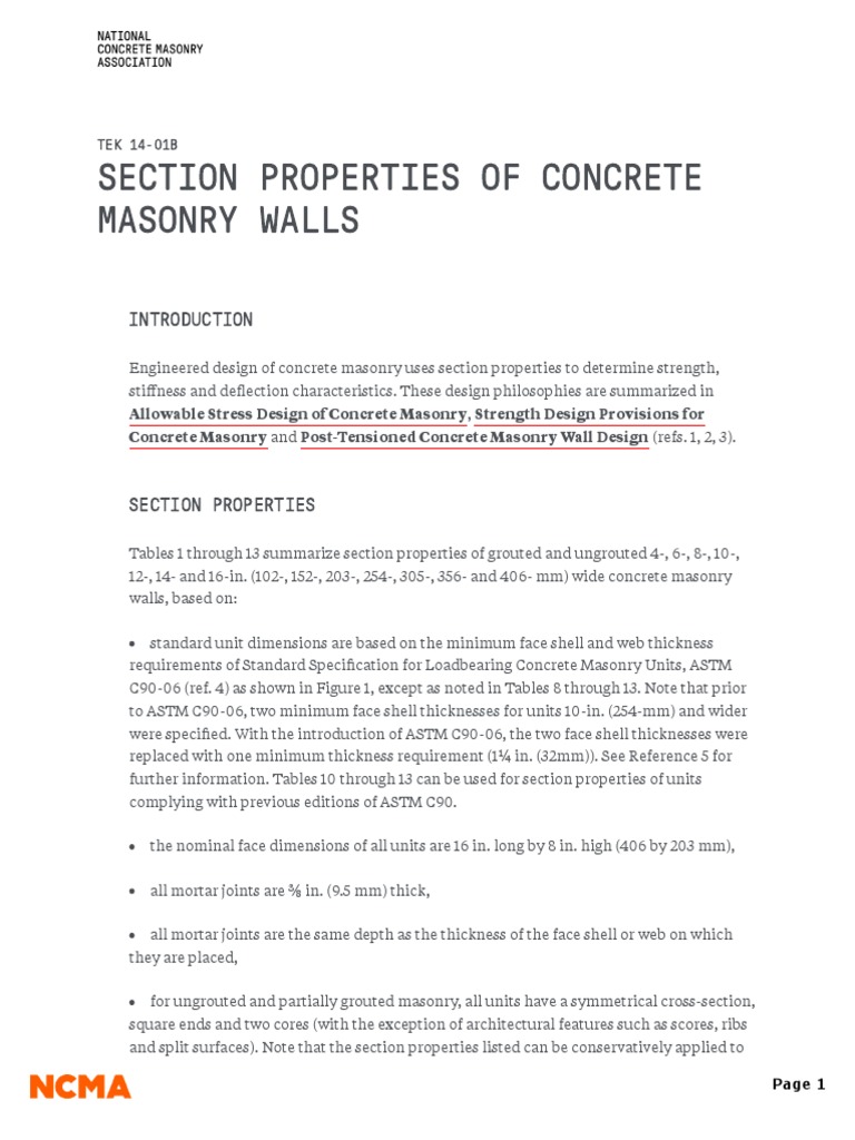 Tek 14-01B | PDF | Masonry | Concrete