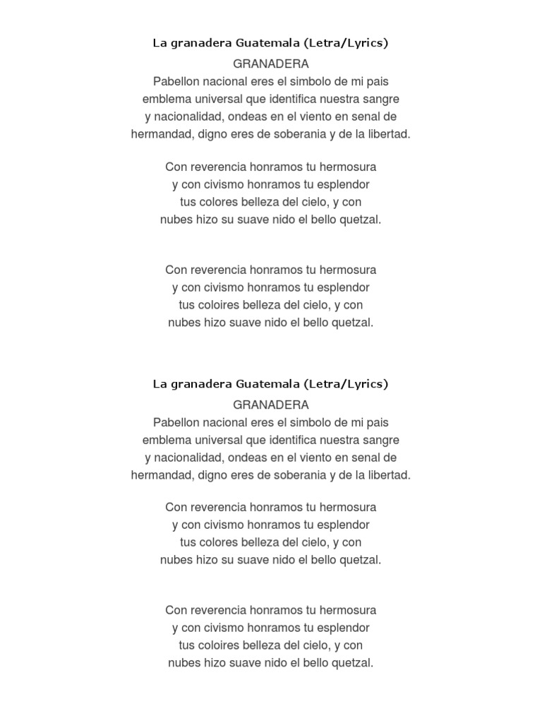 La Granadera Guatemala | PDF | Símbolos nacionales | Bandera