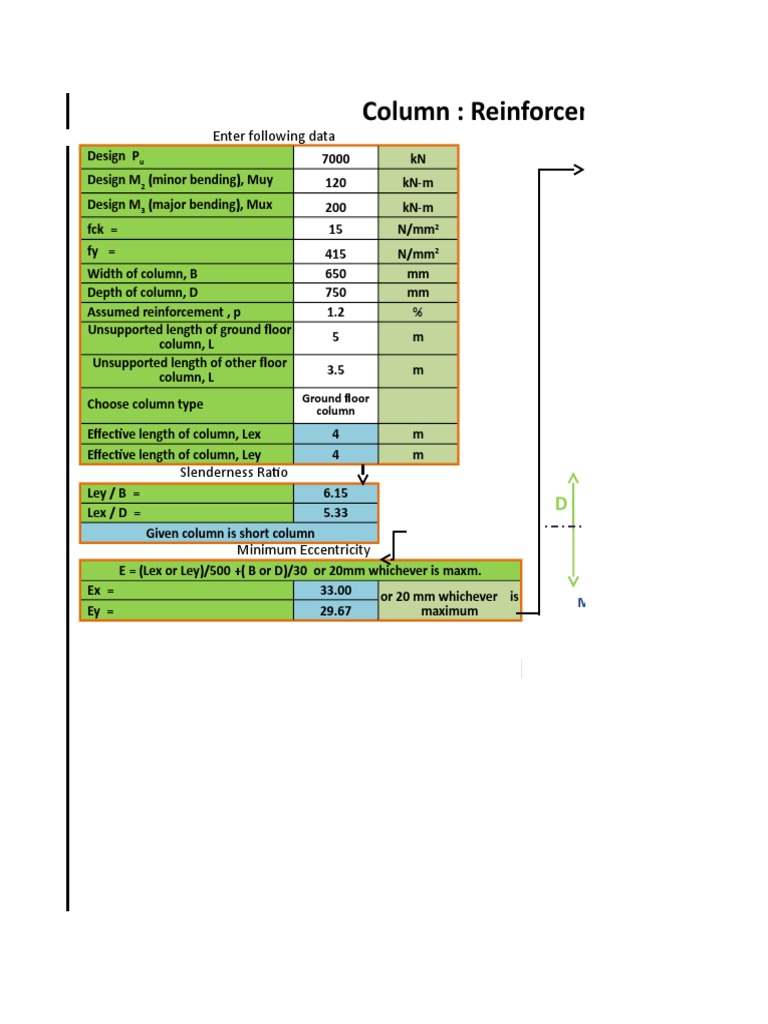 Column Design Spreadsheet - Main Rft. and Lateral Ties | Download Free ...