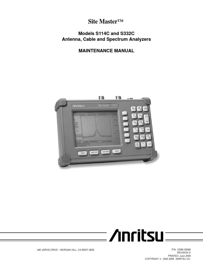 Anritsu S332C Maintenaince Manual | PDF | Bandwidth (Signal Processing ...