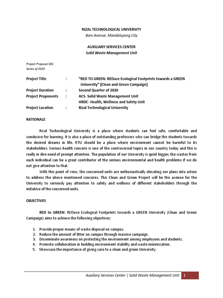 Solid Waste Management Project Proposal