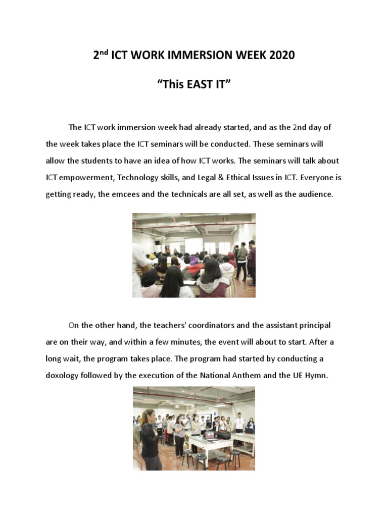 2nd ICT WORK IMMERSION WEEK 2020 | PDF | Educational Technology | Adobe ...