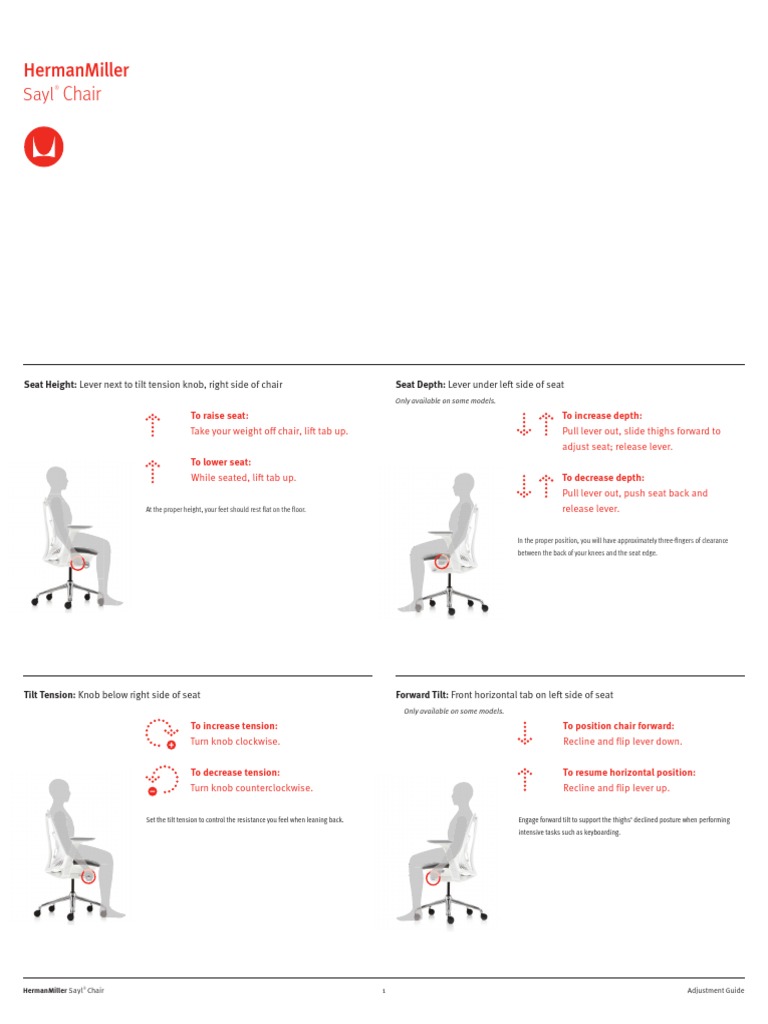 Sayl Chairs Adjustment Guide | PDF | Chair | Sports