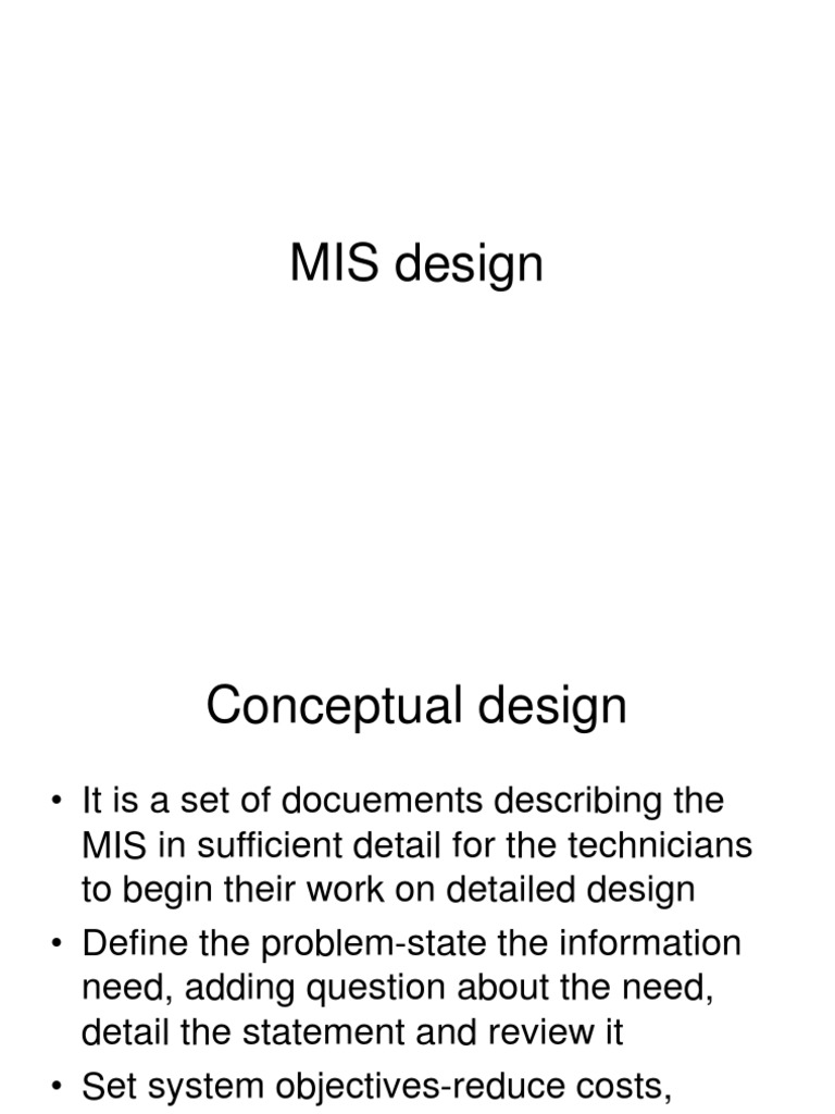MIS Design | PDF | System | Automation