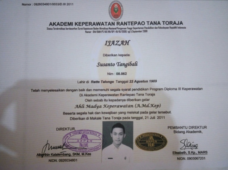 Ijazah Susanto D3 PDF | PDF