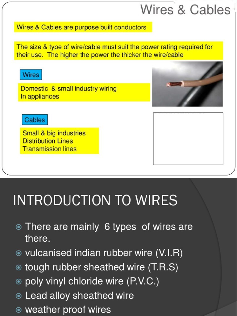 Types of Wires Cable PDF | PDF | Insulator (Electricity) | Wire