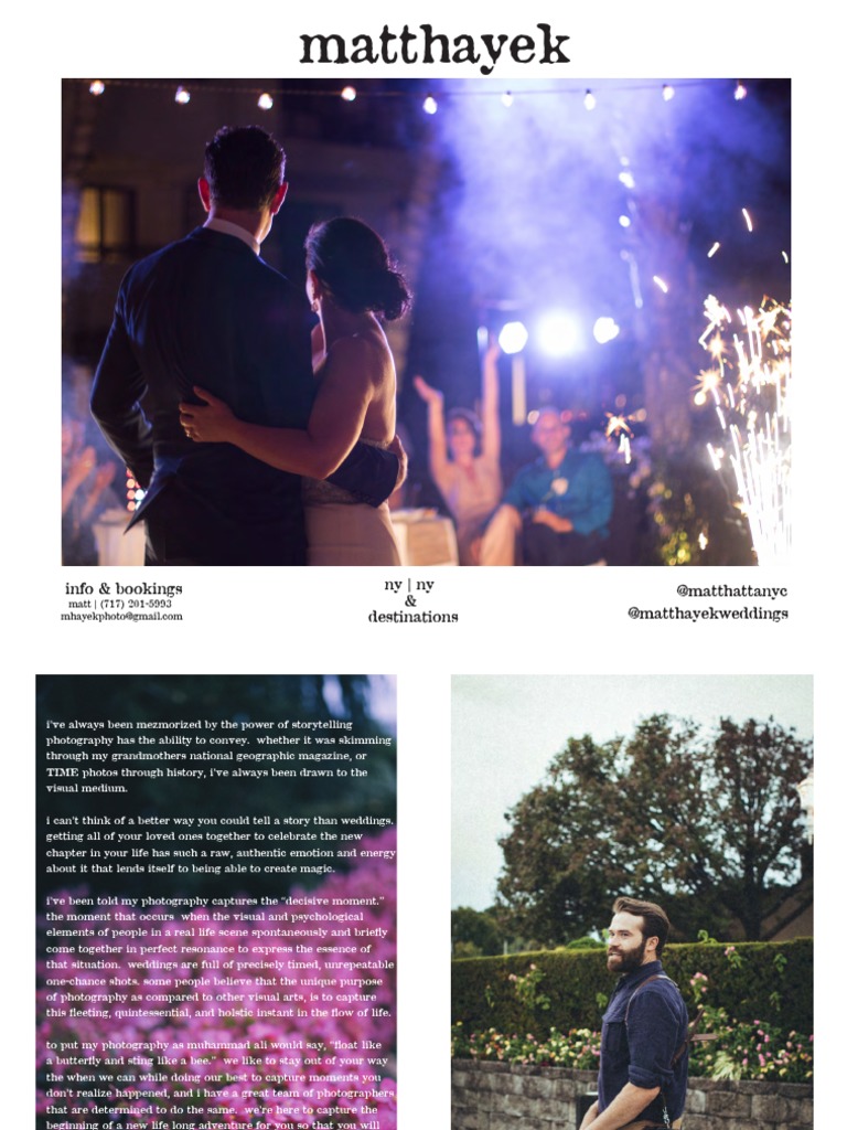 Matt Hayek Photo Wedding Packages 3 | PDF
