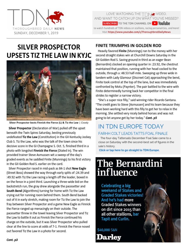 TDN Horses | PDF | Horse Racing | Horse Breeding