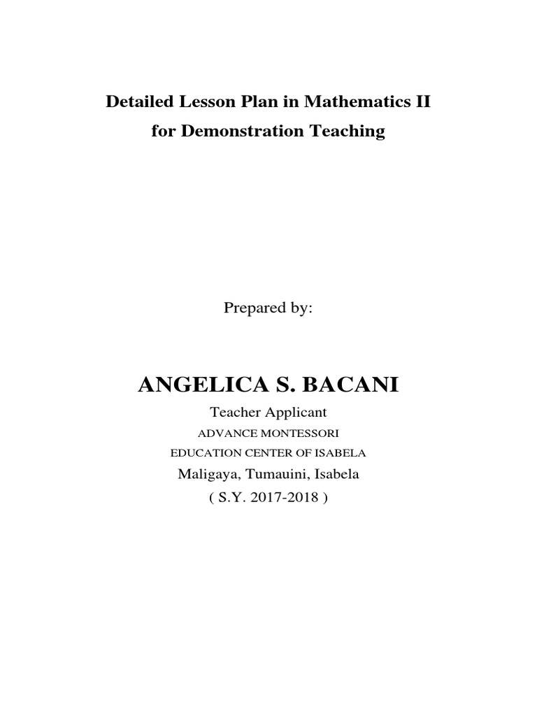 LP in Math Ii | PDF | Litre | Lesson Plan