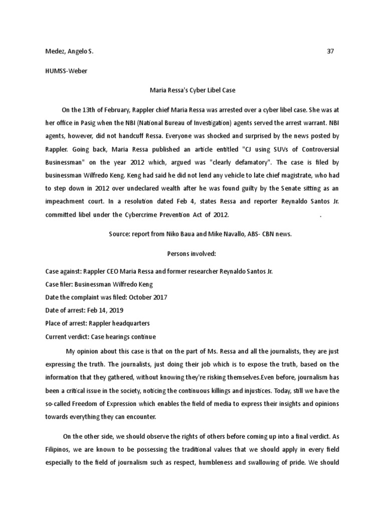 Cyber Libel Case | PDF | Crime & Violence | Crime Thriller