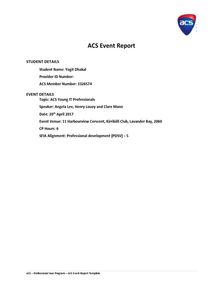 ACS Events Reports | PDF | Professional Certification | International ...