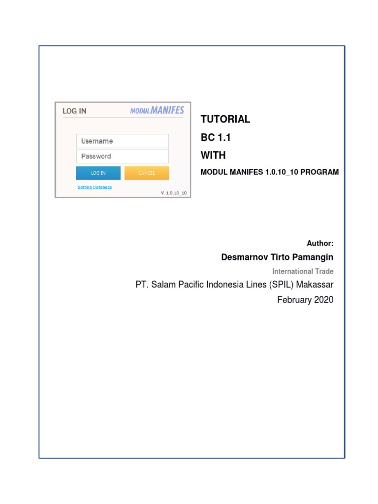 Tutorial BC 1.1 With Modul Manifes 1.0.10 - 10 Program PDF | PDF | Bill ...