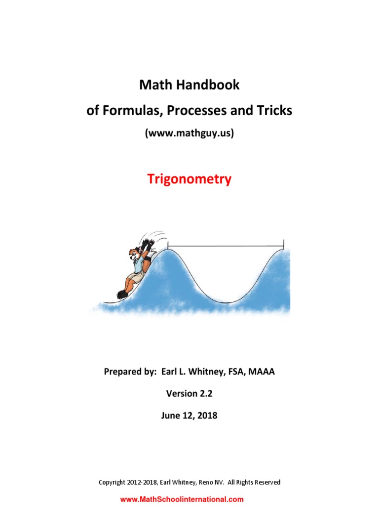 Math Handbook Formulas Trigonometry by Earl Whitney | PDF ...