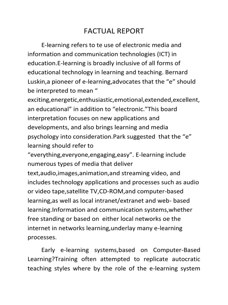Factual Report Apri | PDF | Educational Technology