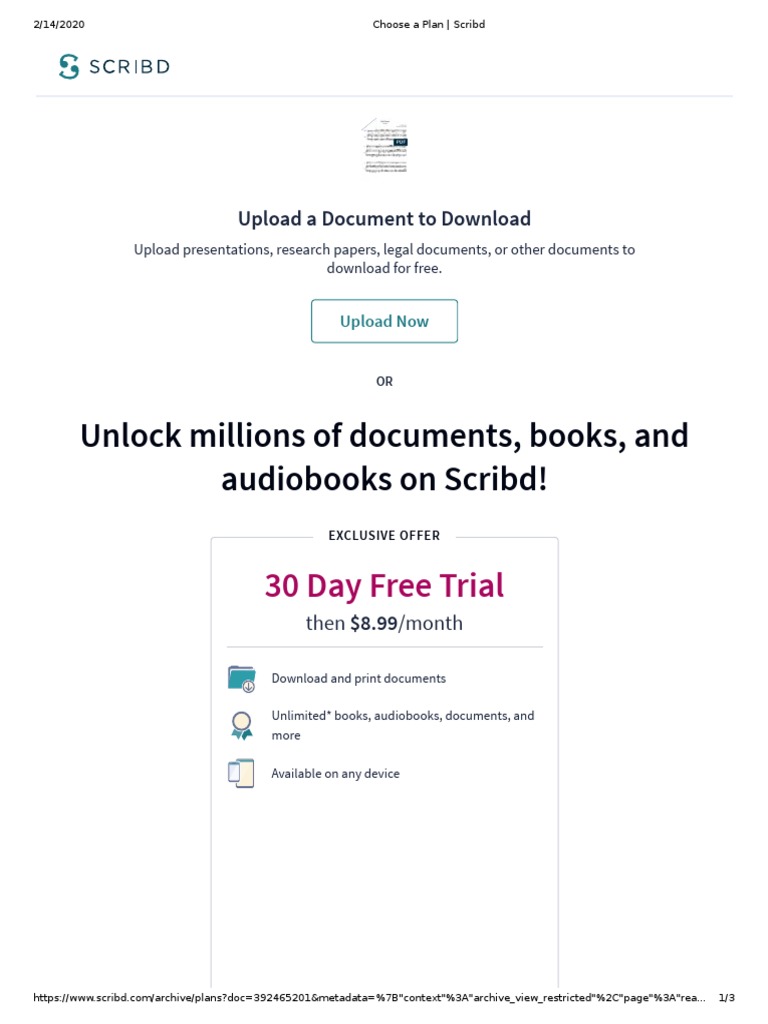 Choose A Plan - Scribd | PDF | Scribd | Online Services