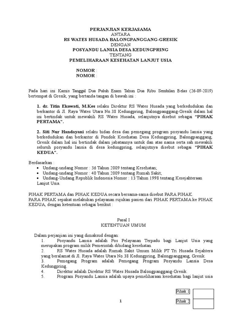 MOU Posyandu Lansia | PDF | Ilmu Sosial | Pengembangan Diri