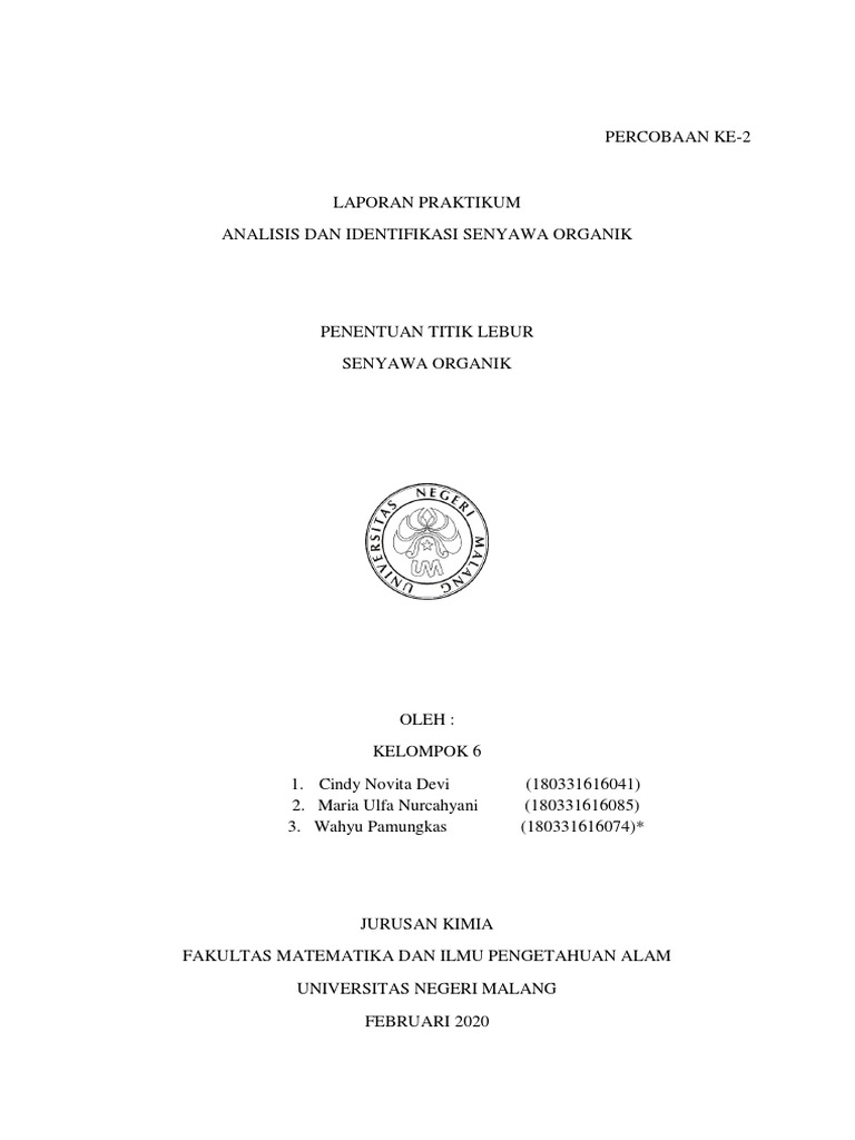 Penentuan Titik Lebur Senyawa Organik | PDF