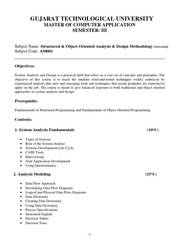 Structured & Object Oriented Analysis & Design Methodology - SOOADM ...