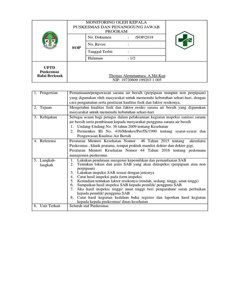 Sop Monitoring Sab | PDF