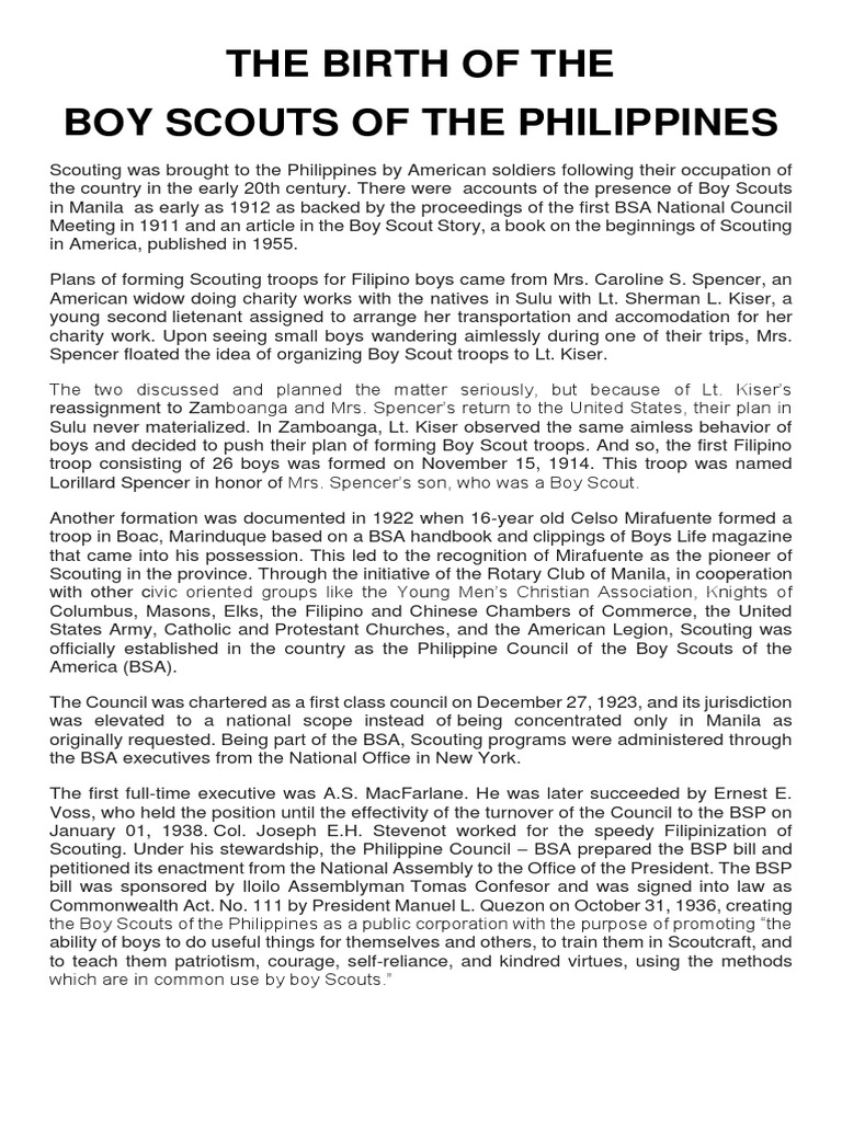 Boyscout Script | PDF | Youth Organizations | Scouting And Guiding