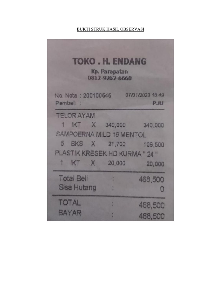 Revisi Struk Belanja | PDF