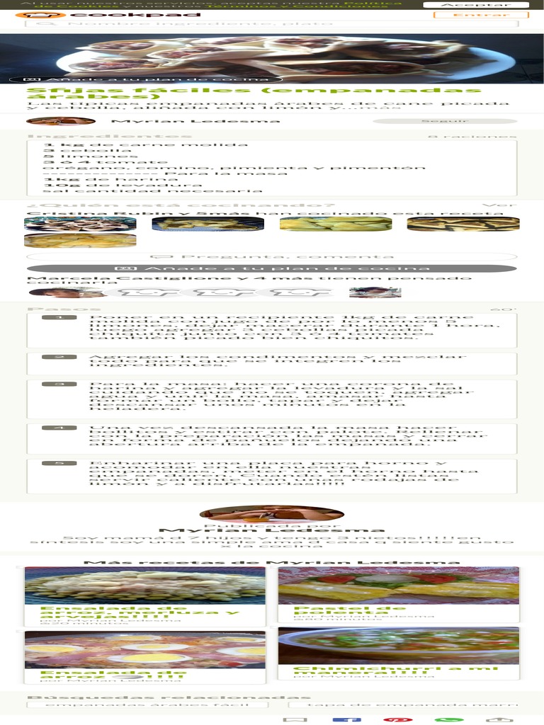 Sfijas Fáciles (Empanadas Árabes) Receta de Myrian Ledesma - Cookpad ...