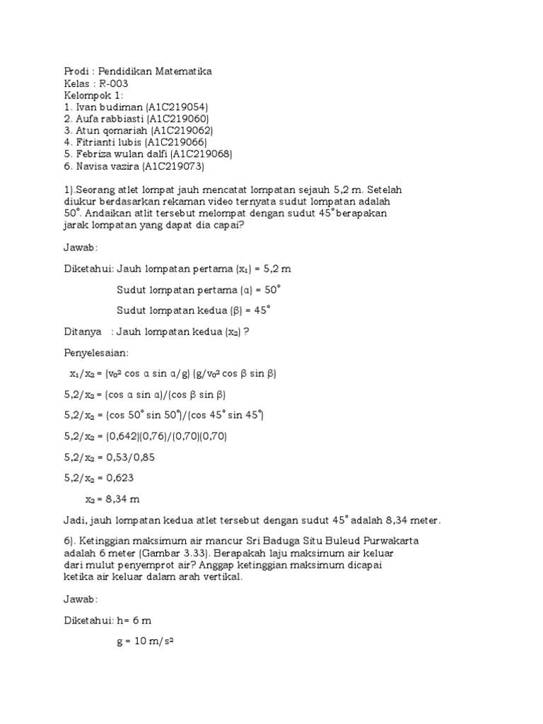 Soal Fisdas Kel 1 | PDF