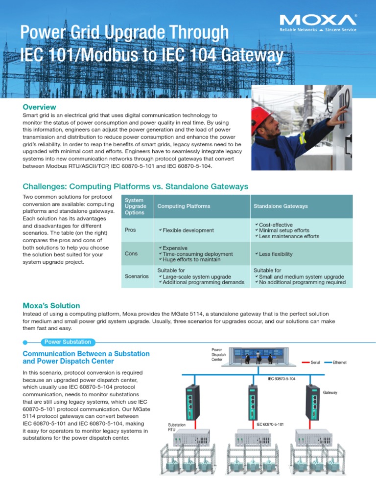 Power Grid Upgrade: MGate 5114 Gateway | PDF | Electrical Grid | Smart Grid