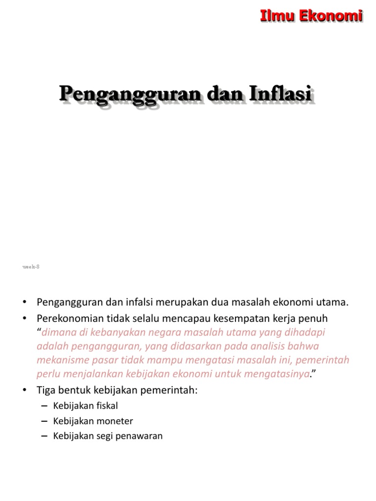 PIE Inflasi Pengangguran Kurva Philips | PDF