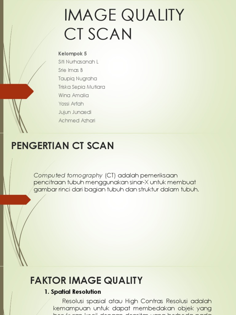 Kualitas Citra CT Scan dan Faktornya | PDF | Teknologi & Rekayasa