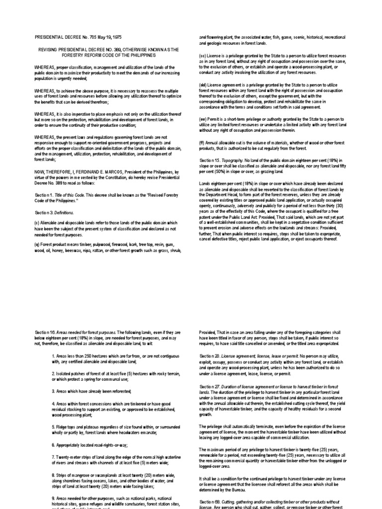 PD 705 | PDF | Lease | Forests