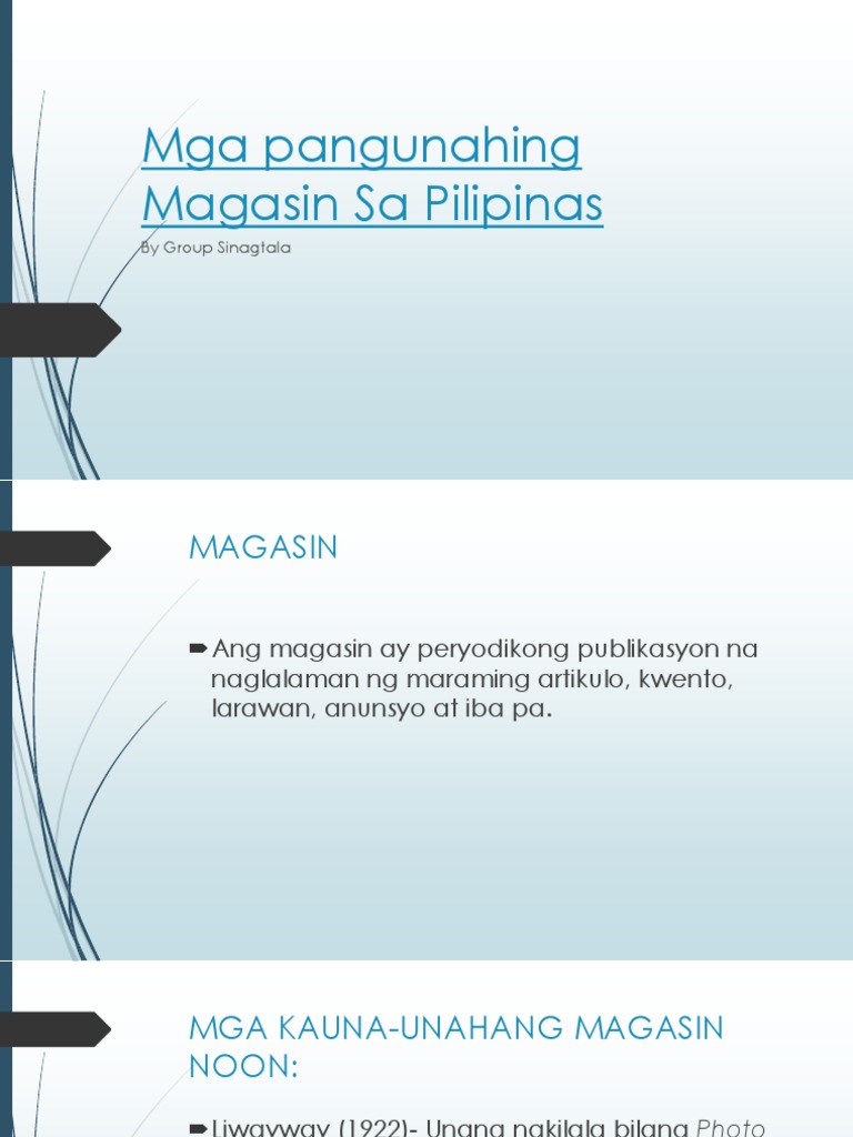 Mga Pangunahing Magasin Sa Pilipinas | PDF