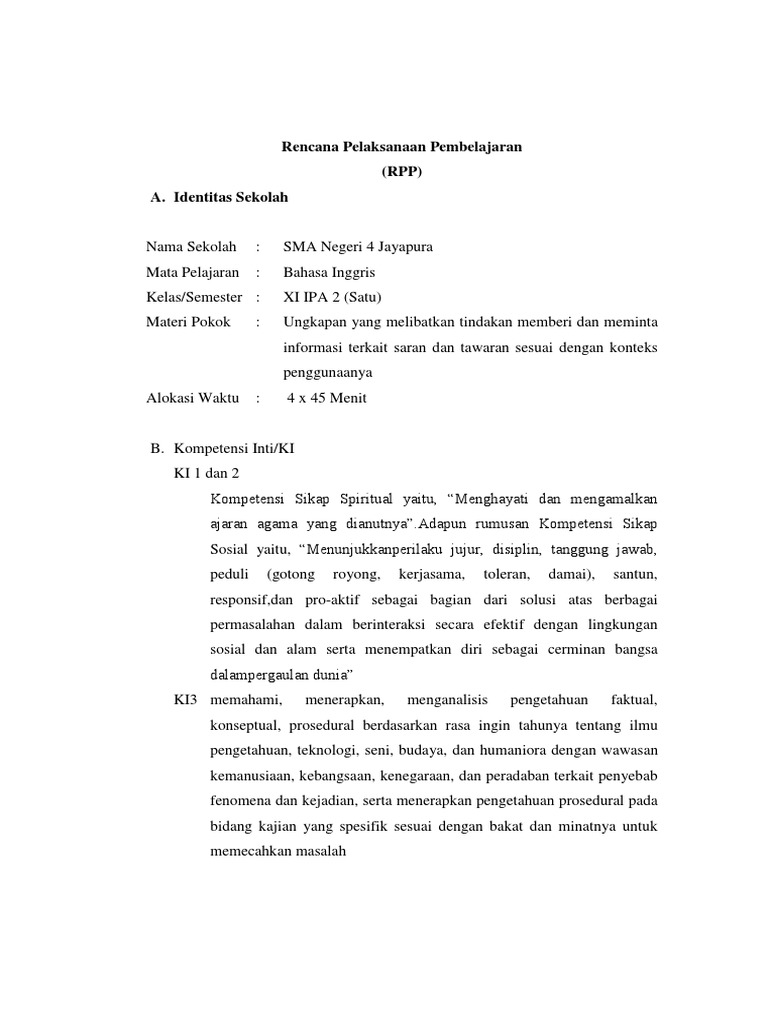 RPP Project Based Learning | PDF