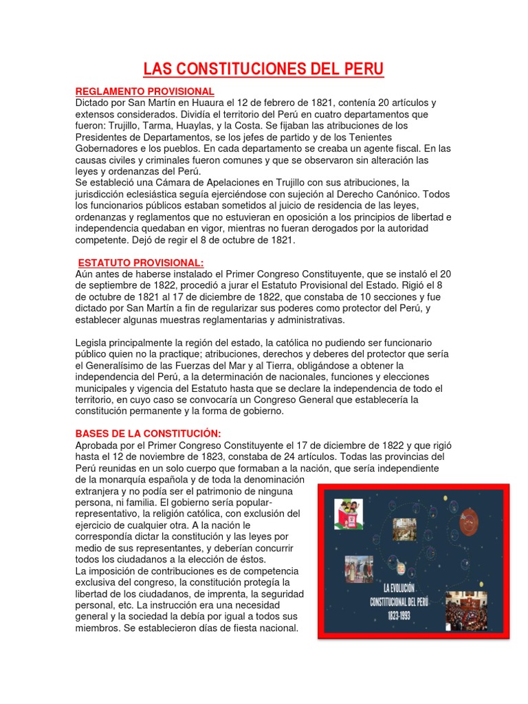 Las Constituciones Del Peru | PDF | Constitución | Perú