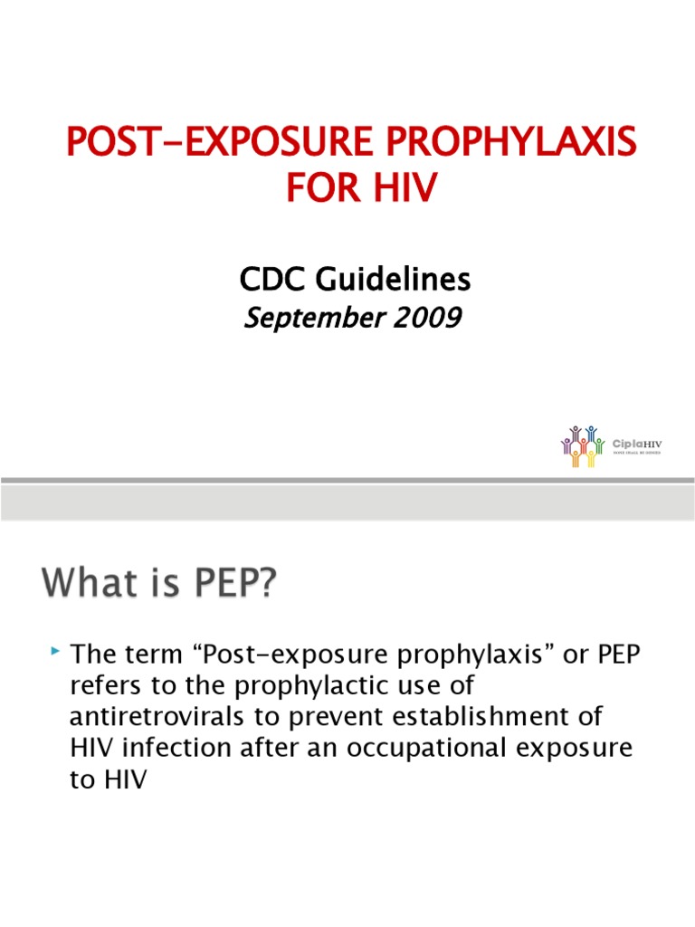 Post-Exposure Prophylaxis For Hiv: CDC Guidelines | PDF | Management Of ...