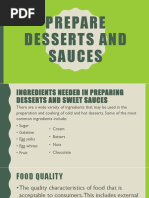 Prepare Desserts and Sweet Sauces | PDF | Desserts | Custard