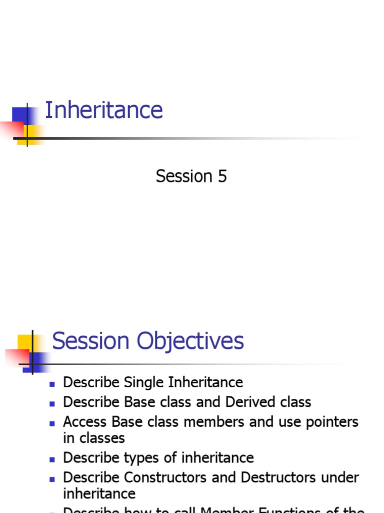 Session 5 Pdf Class Computer Programming Inheritance Object Oriented Programming