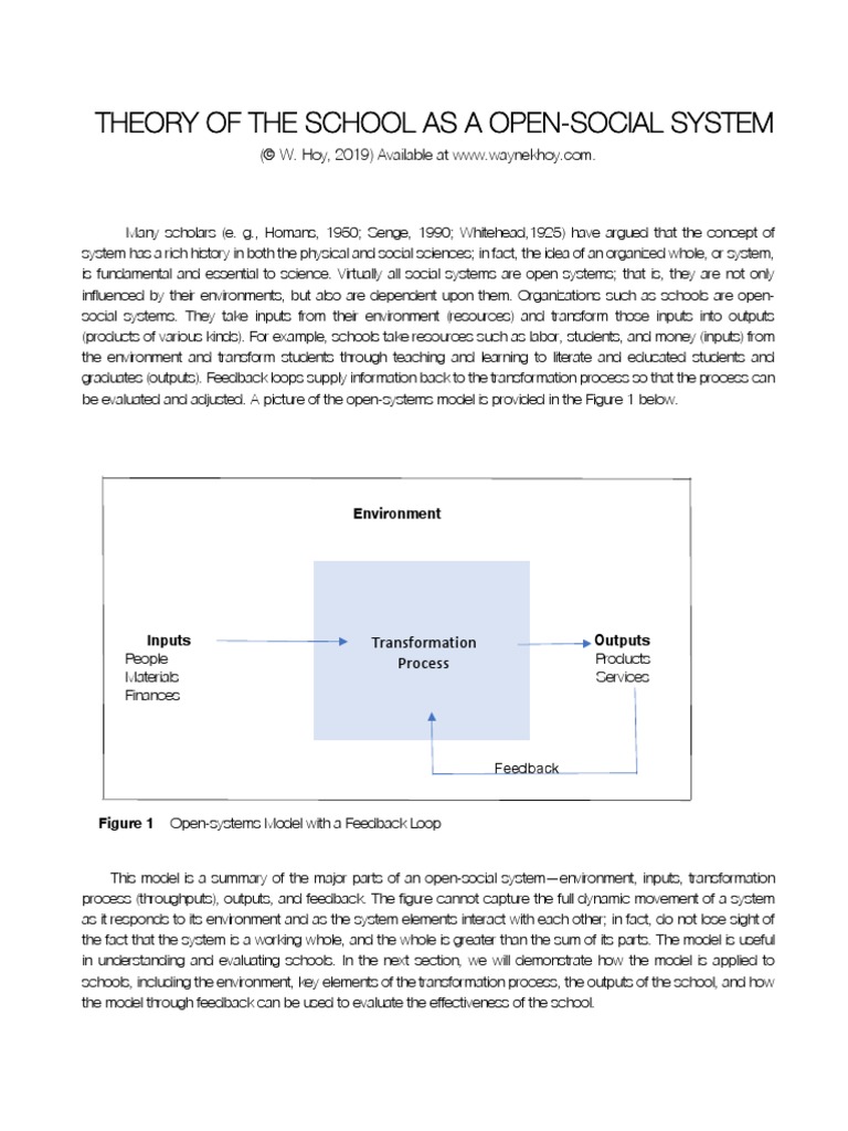 Theory of The School As A Social System PDF | PDF | Constructivism ...
