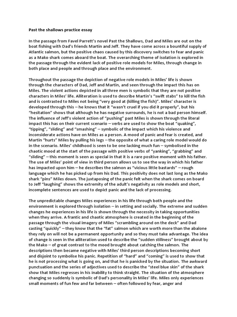 Past The Shallows Essay | PDF | Young Adult